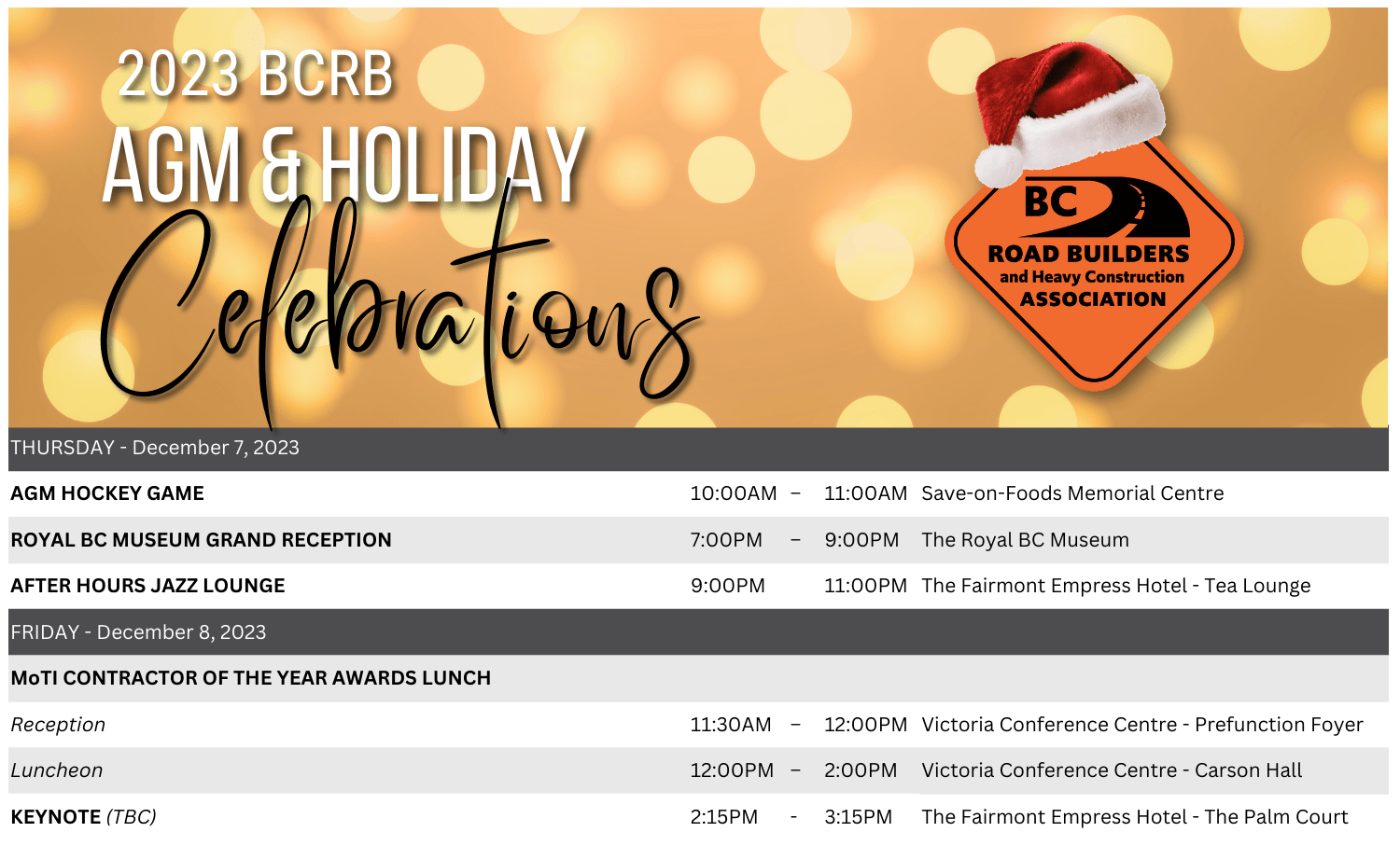 BCRB AGM & Holiday Celebrations - Ministry of Transportation and ...